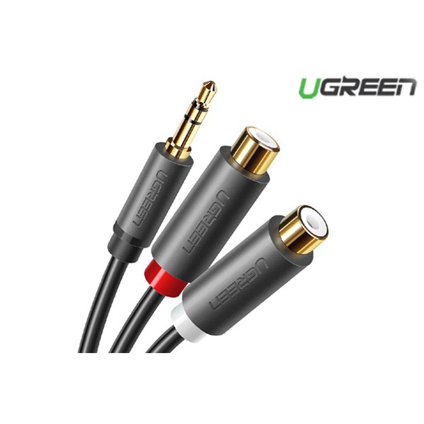 Cáp Audio chuyển từ jack 3.5mm ra 2 đầu hoa sen RCA (âm) Ugreen 10547 | Shopee Việt Nam