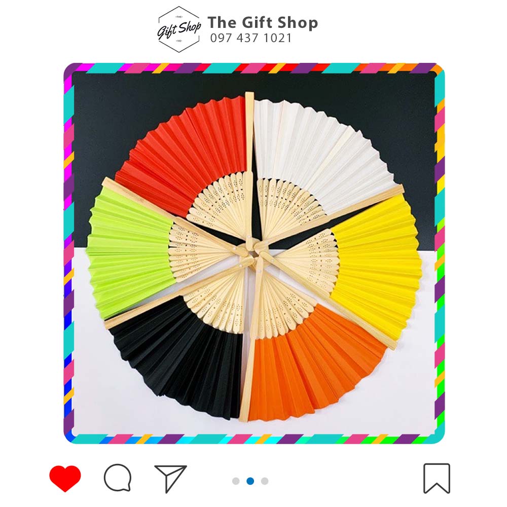 Quạt giấy cổ trang nan tre đa màu sắc | Shopee Việt Nam