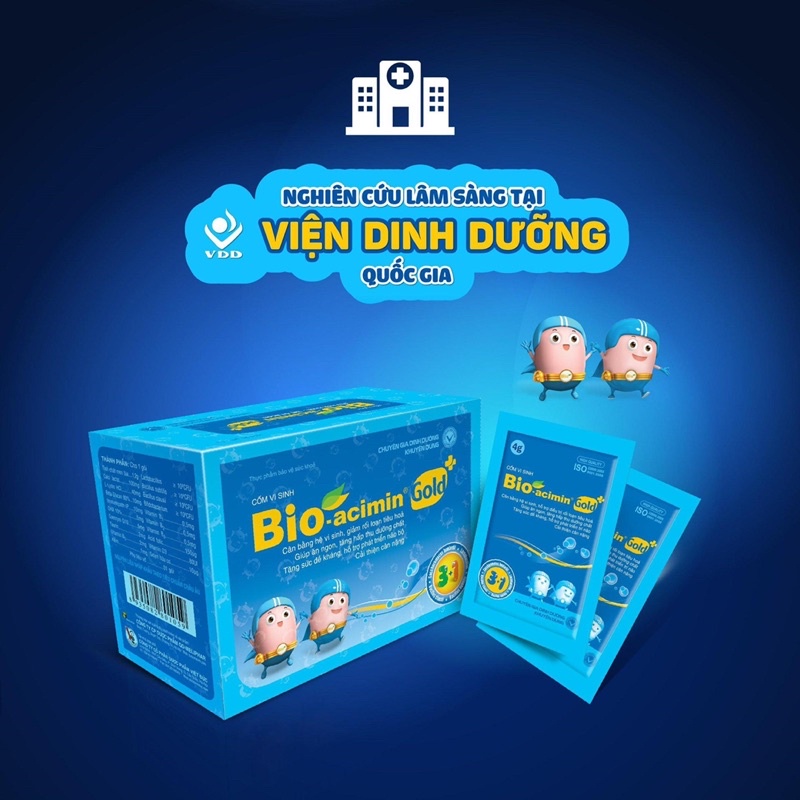 Cốm Vi Sinh Bio-acimin Gold Tiêu hoá khoẻ, trẻ ăn ngon - Hộp 30 gói ...