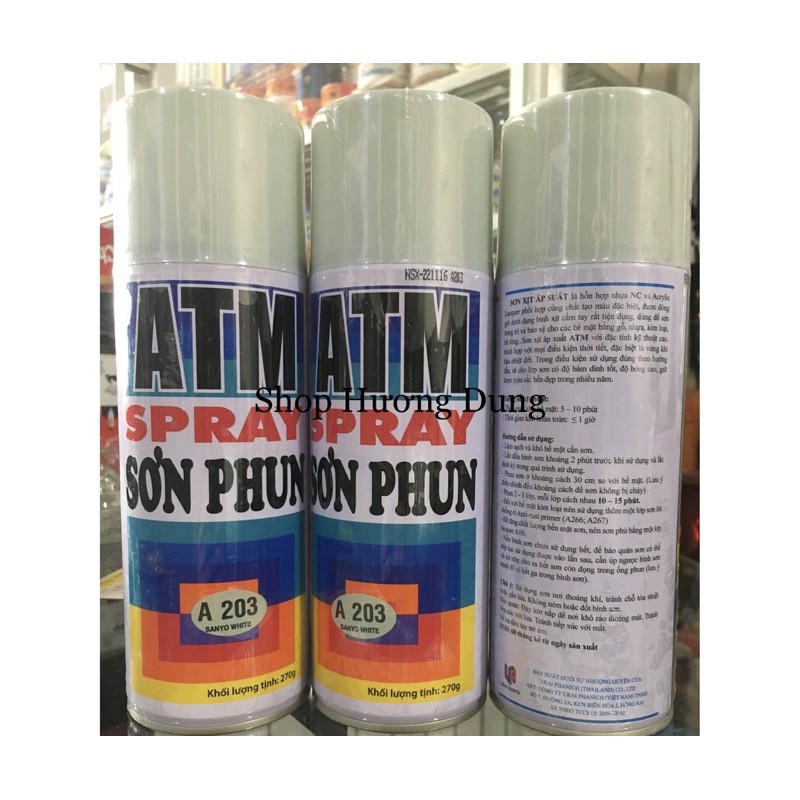 Sơn phun sơn xịt màu trắng xám A203 Sanyo white | Shopee Việt Nam