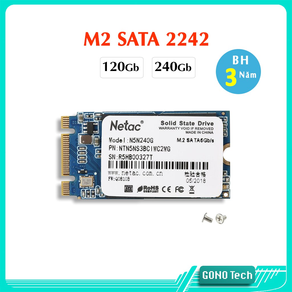 Ổ cứng SSD M2 SATA 2242 Netac N5N 120Gb 240Gb M.2 128Gb 256Gb | Shopee ...