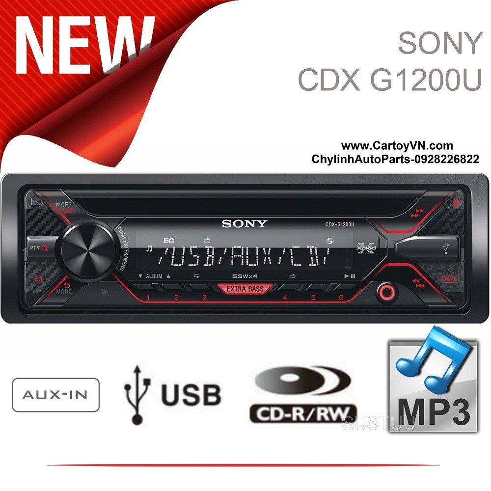 Sony CDX-G1200U đầu đọc CD/USB/AUX với ExtraBass (Chính hãng) | Shopee ...