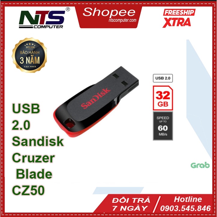 USB 2.0 Sandisk Cruzer Blade CZ50 4GB-8G-16G-32G-64G-128GB | Shopee Việt Nam