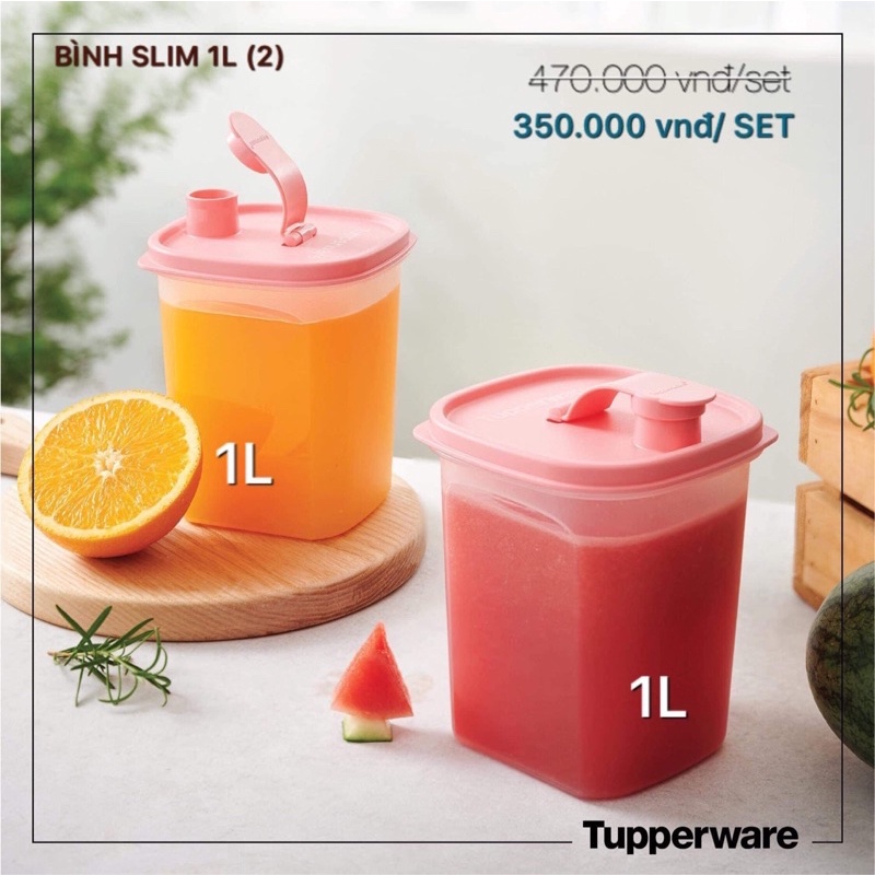 Bình nước Slim 1L TUPPERWARE Chính hãng | Shopee Việt Nam