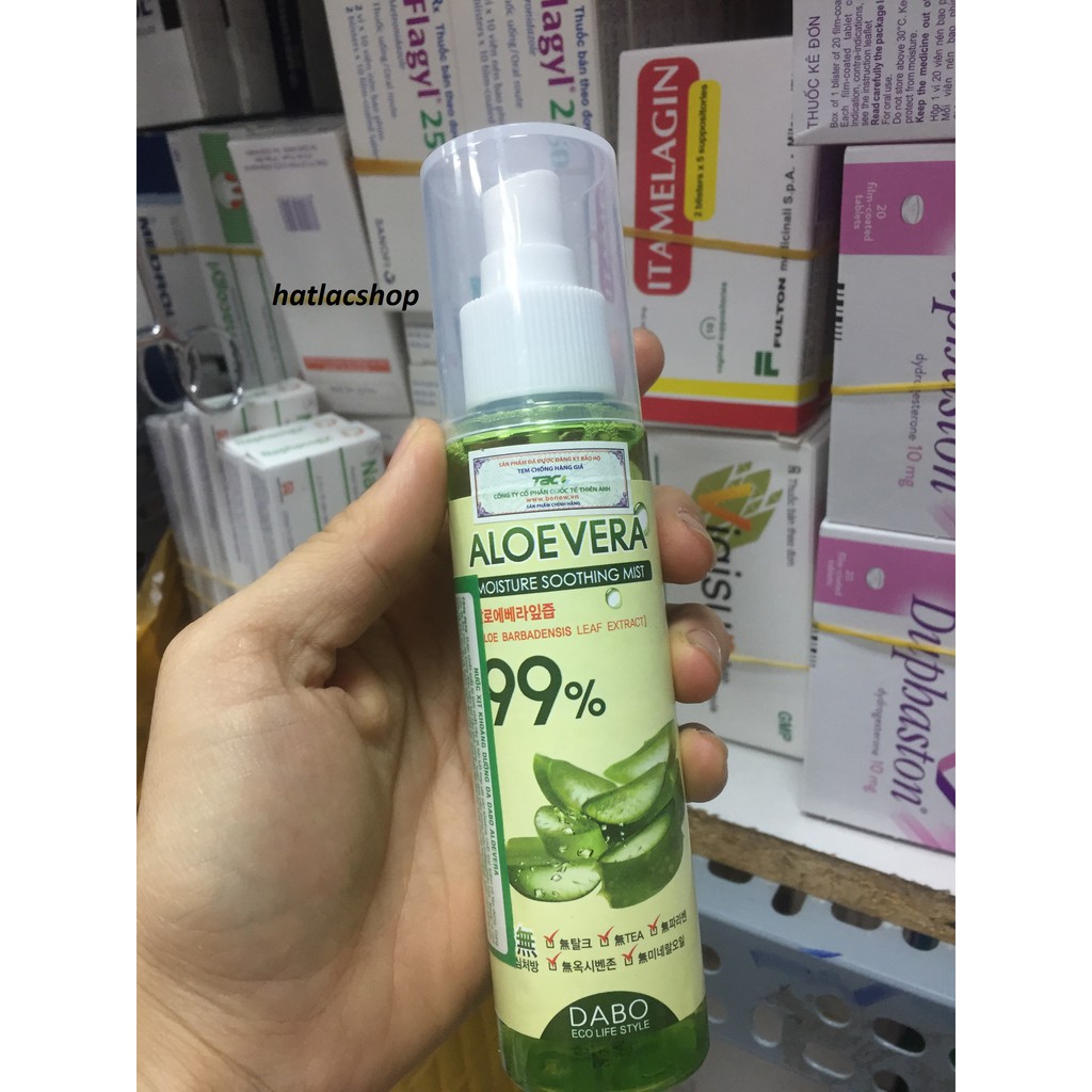 Xịt khoáng 99% lô hội AloeVera Dabo | Shopee Việt Nam