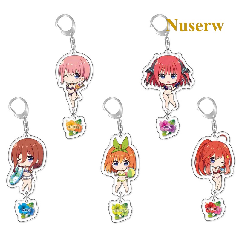 Móc Khóa Acrylic Hình Trái Tim Anime The Quintessential Quintuplets 4367