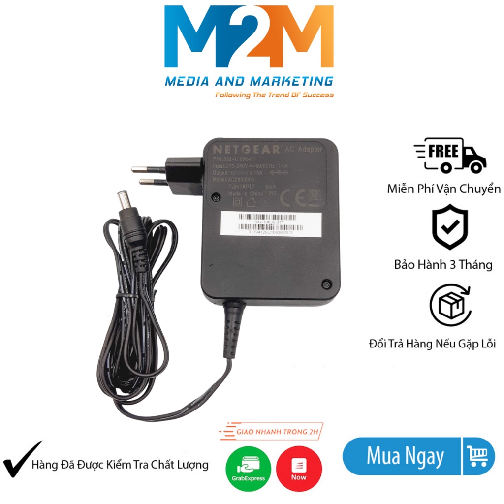 Nguồn 19V 3A 19V3.16A Chế Nguồn Đa Năng (Kéo Lên 4A) adapter netgear ...