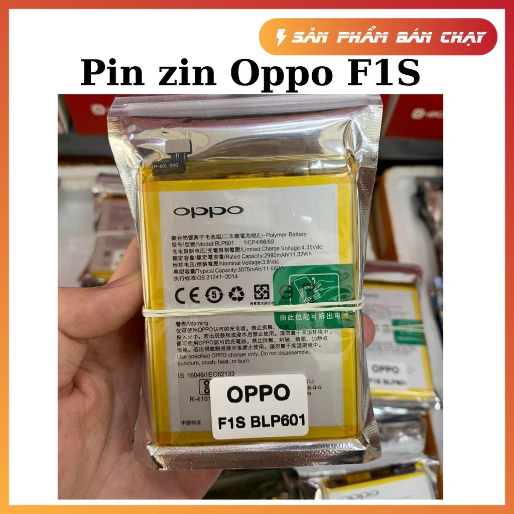 Pin Oppo F1s zin chính hãng Oppo sản xuất, Mã pin BLP601, Dung lượng 3075mAh, Bảo hành 3 tháng ...