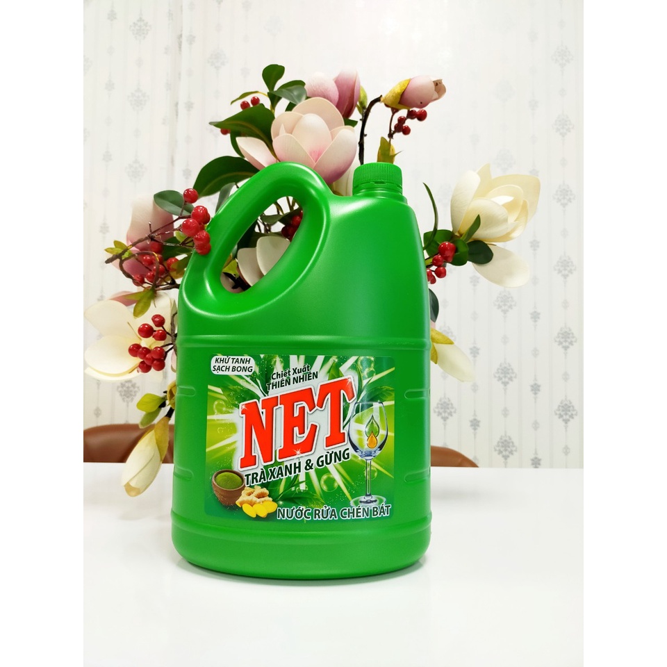 NƯỚC RỬA CHÉN NET ĐẬM ĐẶC TRÀ XANH & GỪNG 4KG | Shopee Việt Nam