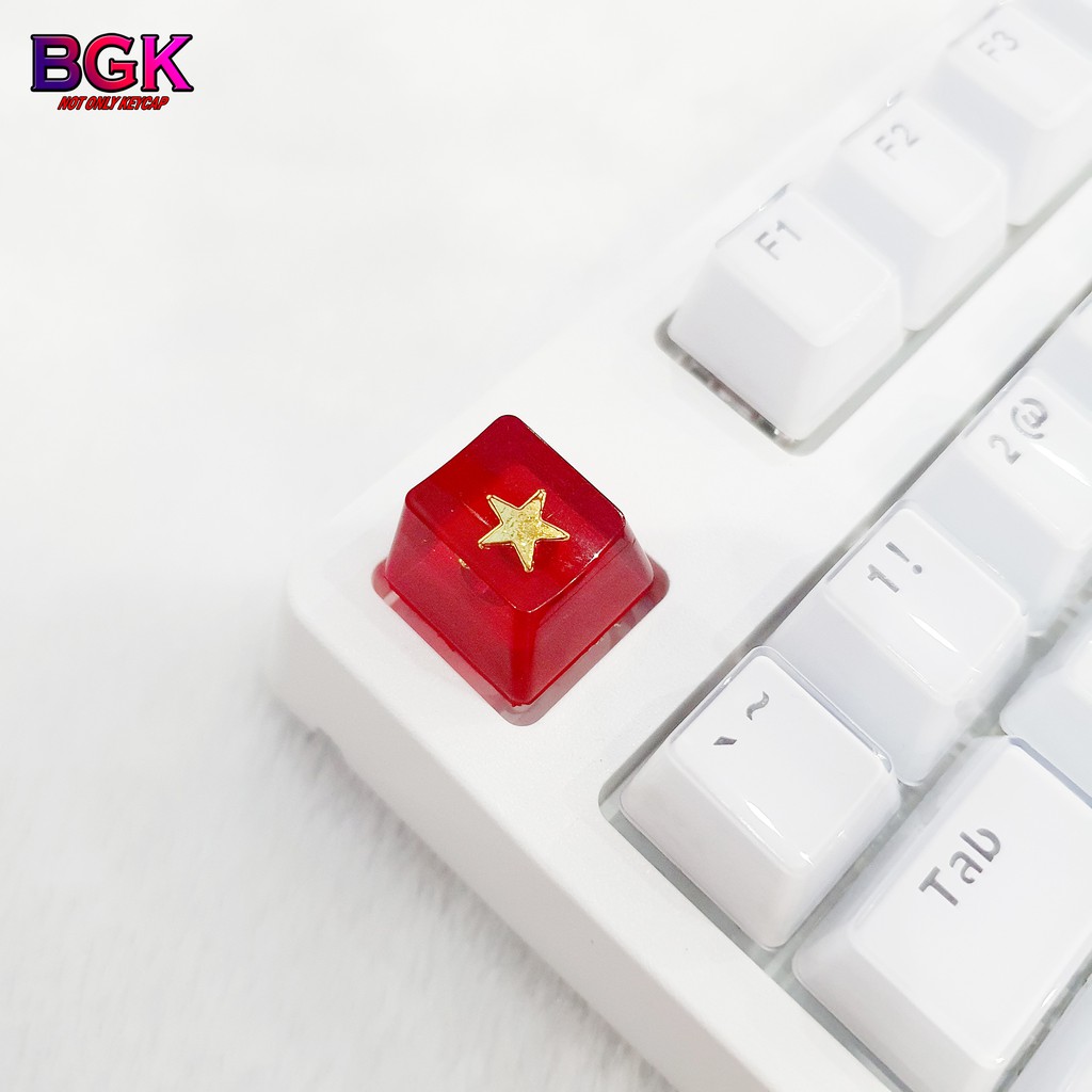 Keycap Lẻ cờ đỏ sao vàng hình lá cơ Việt Nam OEM profile ( keycap resin ...