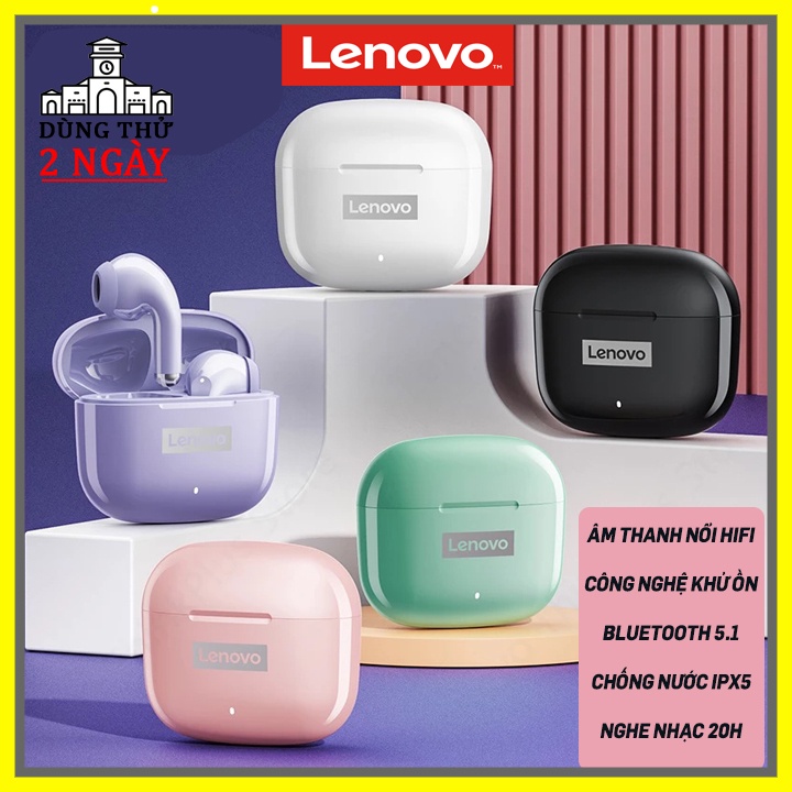 Tai nghe bluetooth Lenovo LP40 PRO, âm thanh nổi Hifi, nghe nhạc 5h, điều khiển cảm ứng, lỗi 1 ...