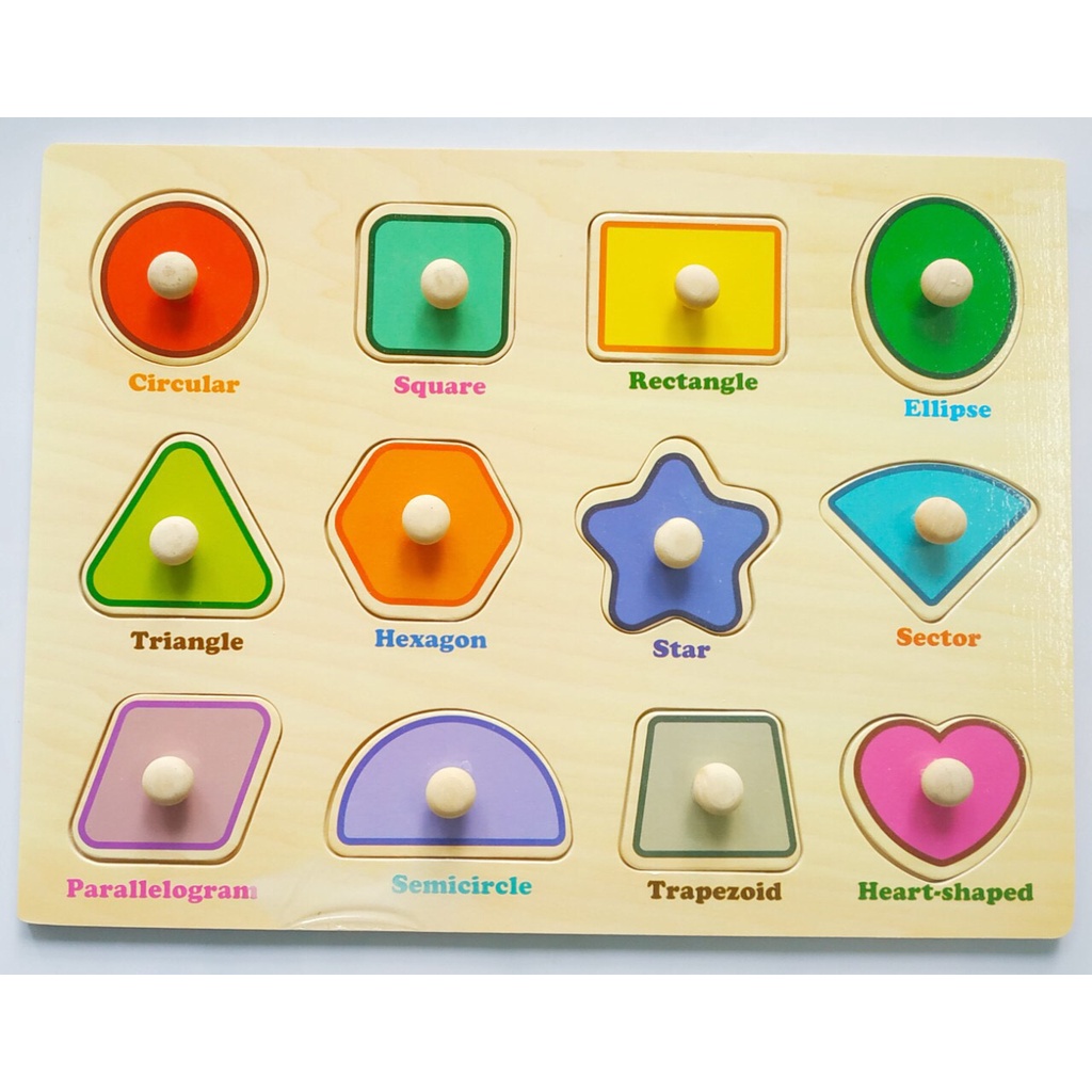 Đồ chơi bảng ghép hình nún gỗ - Bảng ghép hình núm gỗ cho bé | Shopee ...