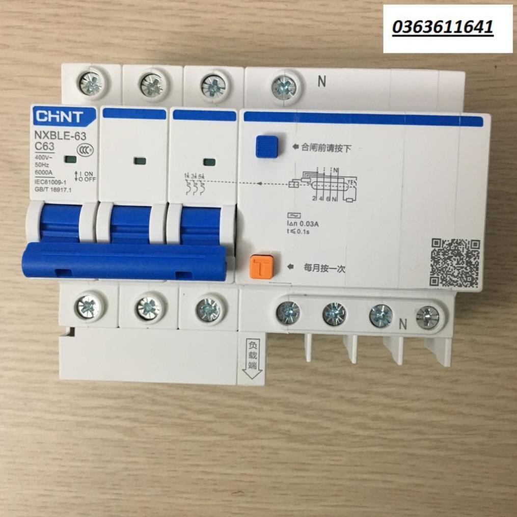 Attomat RCBO chint 3P+N 63A NXBLE-63 | Shopee Việt Nam