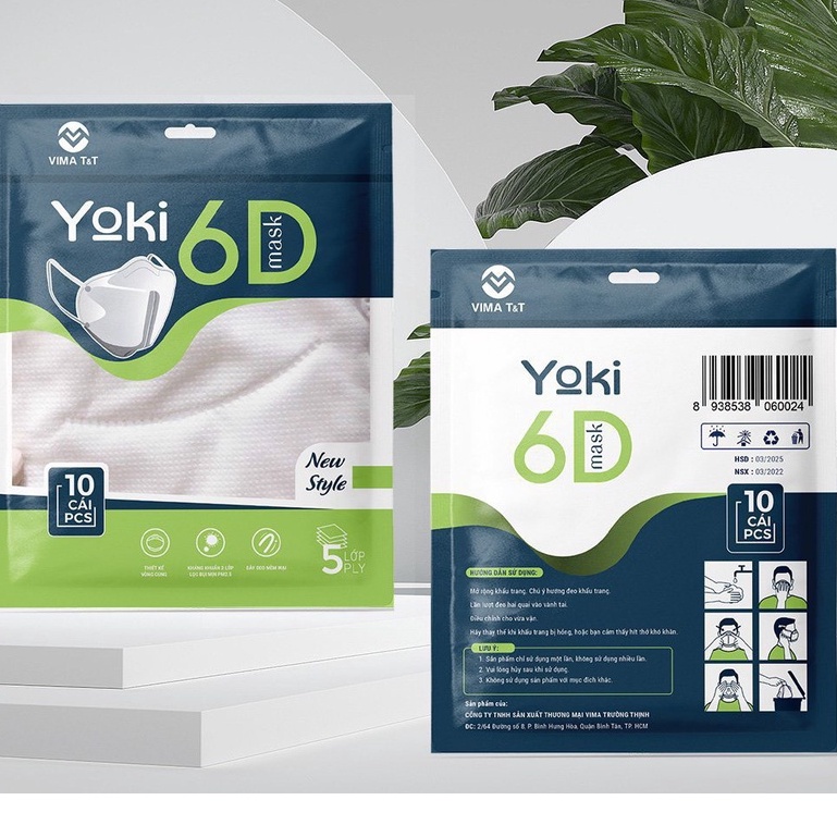 Túi 10 Cái Khẩu Trang 6D Mask Yoki 5 Lớp Kháng Khuẩn Lọc Bụi Siêu Mịn | Shopee Việt Nam