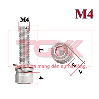 Bulong LGC liền vênh phẳng inox 304 M4 | Shopee Việt Nam