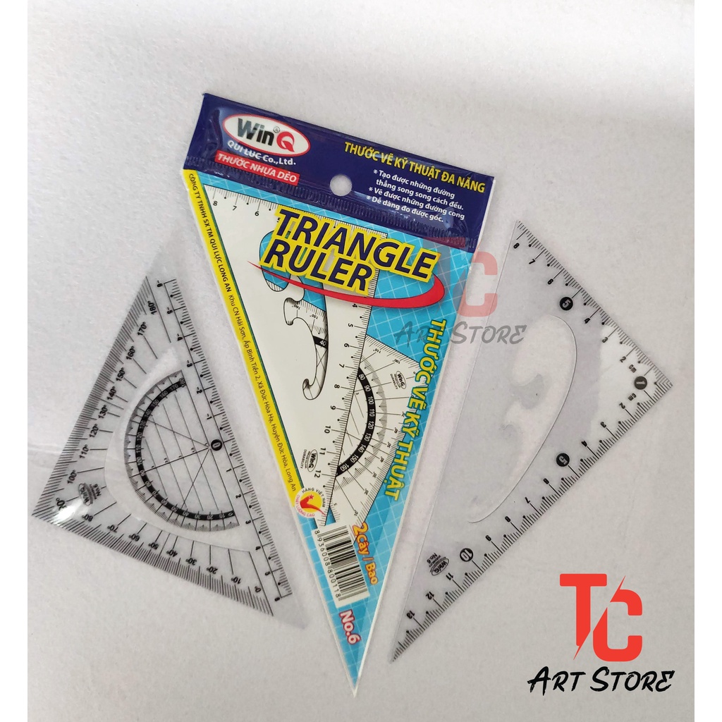 Thước Êke Vẽ Kĩ Thuật Đa năng - WinQ No.6 - Triangle Ruler Nhựa Dẻo ...
