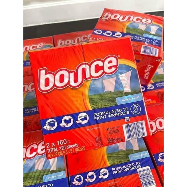 Giấy thơm dùng cho máy sấy, ướp quần áo Bounce xuất xứ Mỹ 120 . 320 tờ ...