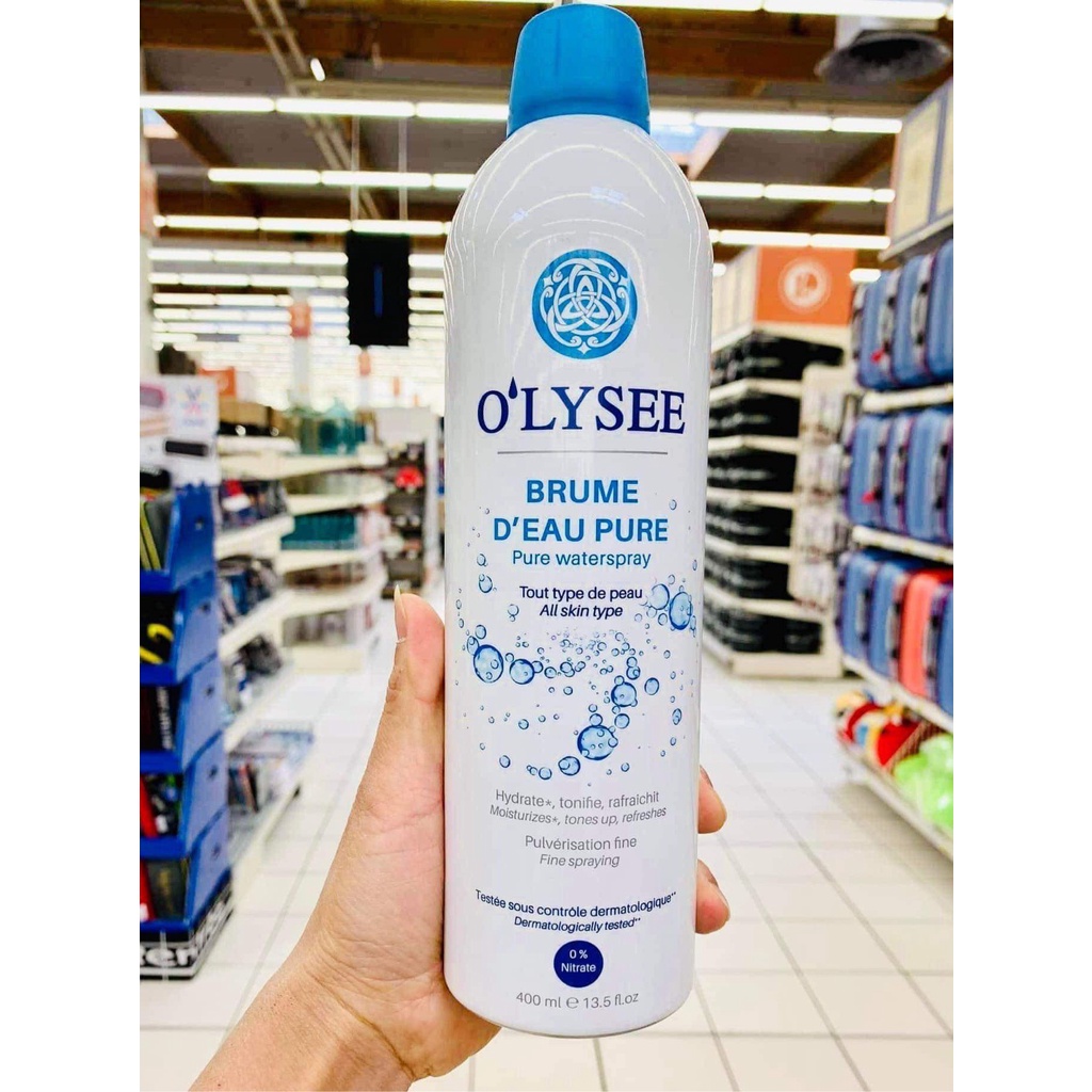 Xịt khoáng O'lysee Brume D'eau Pure Water Spray 400ml Pháp giúp cấp ẩm ...
