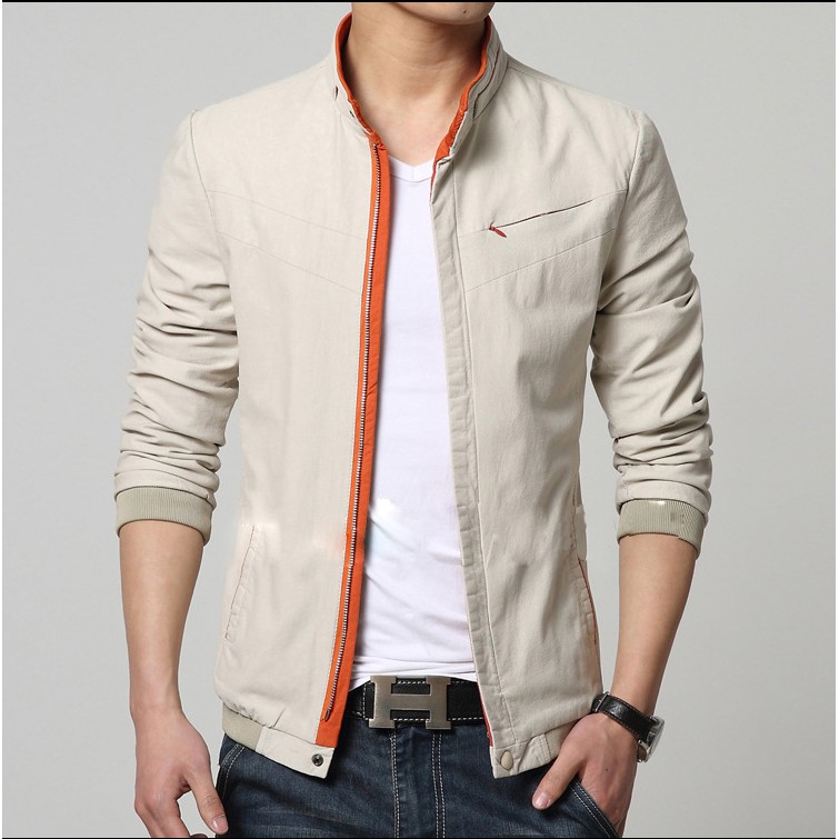 Áo khoác kaki Bonado nam phối viền AK89 chất vải cotton - Kem | Shopee ...