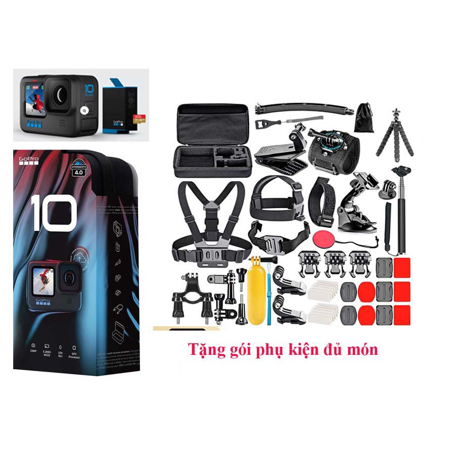 Máy quay GoPro Hero 10 Black 4k 5k, tặng thẻ nhớ 32GB New full Box ...