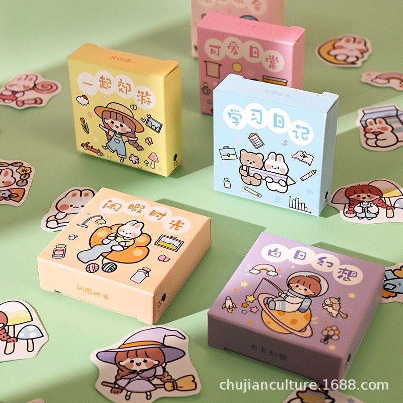 COMBO 3 Hộp sticker dán cute khác nhau (50 hình/hộp) | Shopee Việt Nam