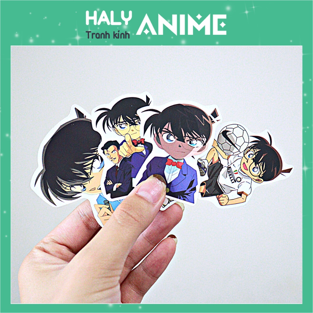 Hình dán sticker anime Conan, set stiker Conan cute, dễ thương dán mũ ...
