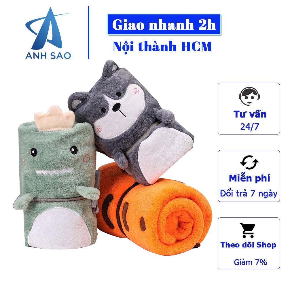 Mền ngủ văn phòng hình thú 80x100cm/ 100x160cm Ánh Sao được chọn màu ...