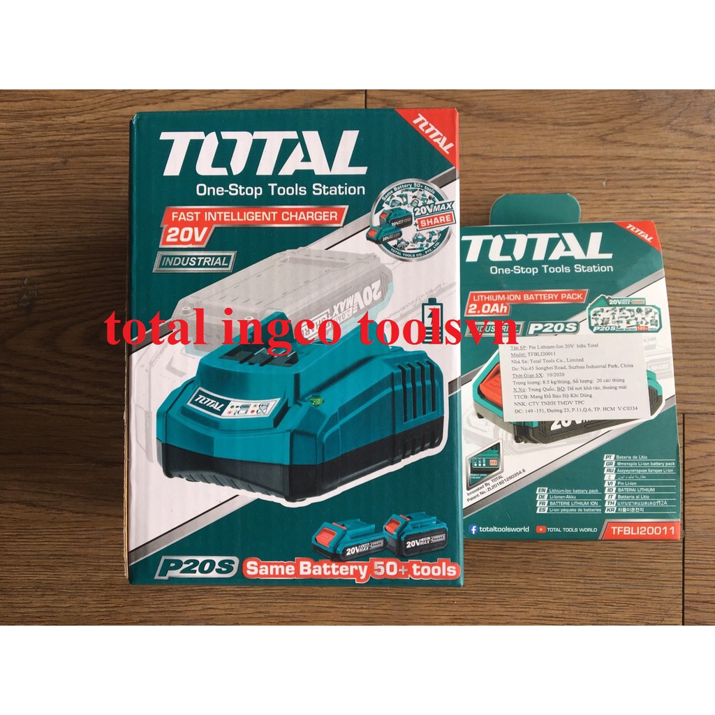 Đế sạc pin 20v Total TFCLI2001+ pin Pin Lithium - Ion P20S total ...