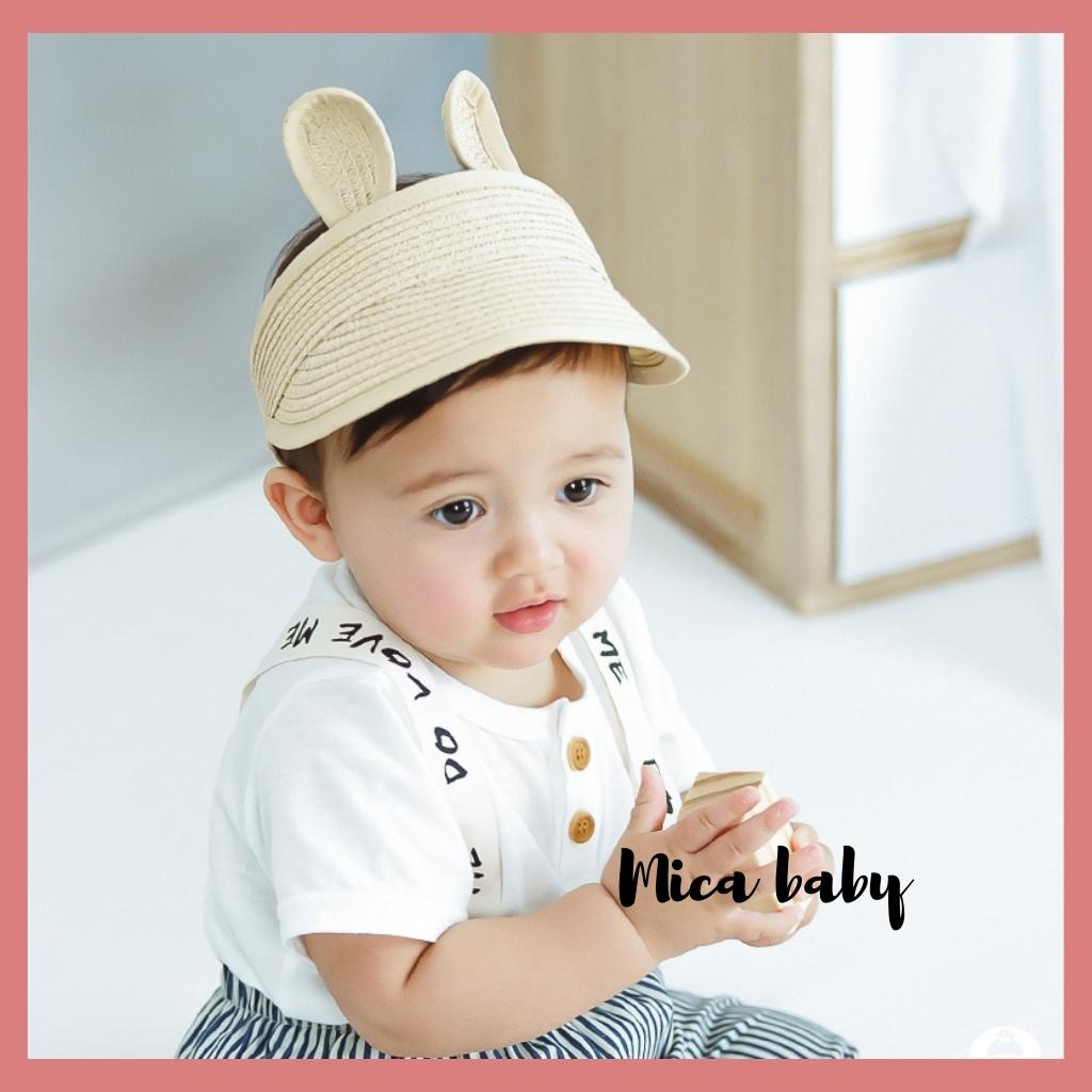 Mũ cói nửa đầu gắn tai thỏ dễ thương cho bé Mica Baby MH111 | Shopee ...