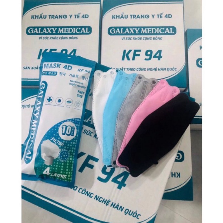 HCM [Set 10 chiếc] khẩu trang 4 lớp KF94 MASK 4D Galaxy medical - chống ...