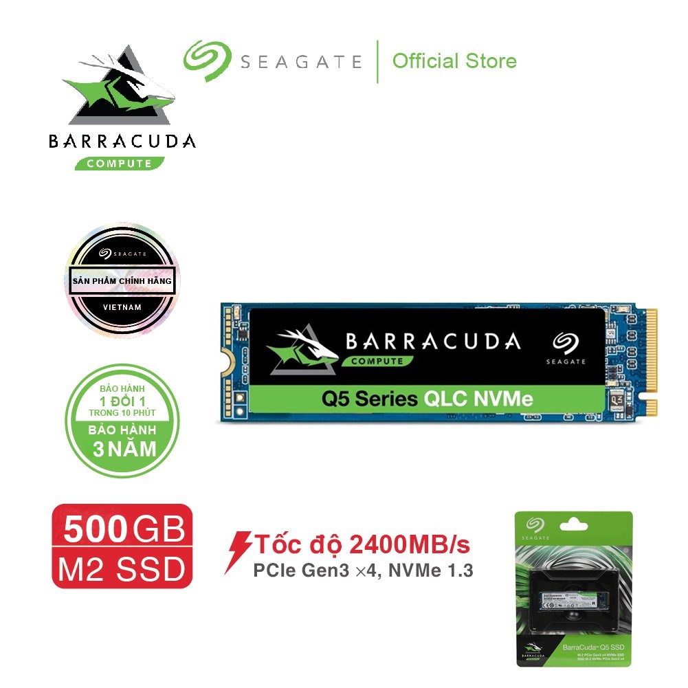 Ổ cứng SSD Seagate Barracuda Q5 1TB M2 NVMe_ZP500CV3A001 | Shopee Việt Nam