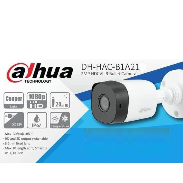 Camera HDCVI Dahua HAC B1A21 Thân Nhựa , HAC T1A21 Dome Nhựa Full HD ...