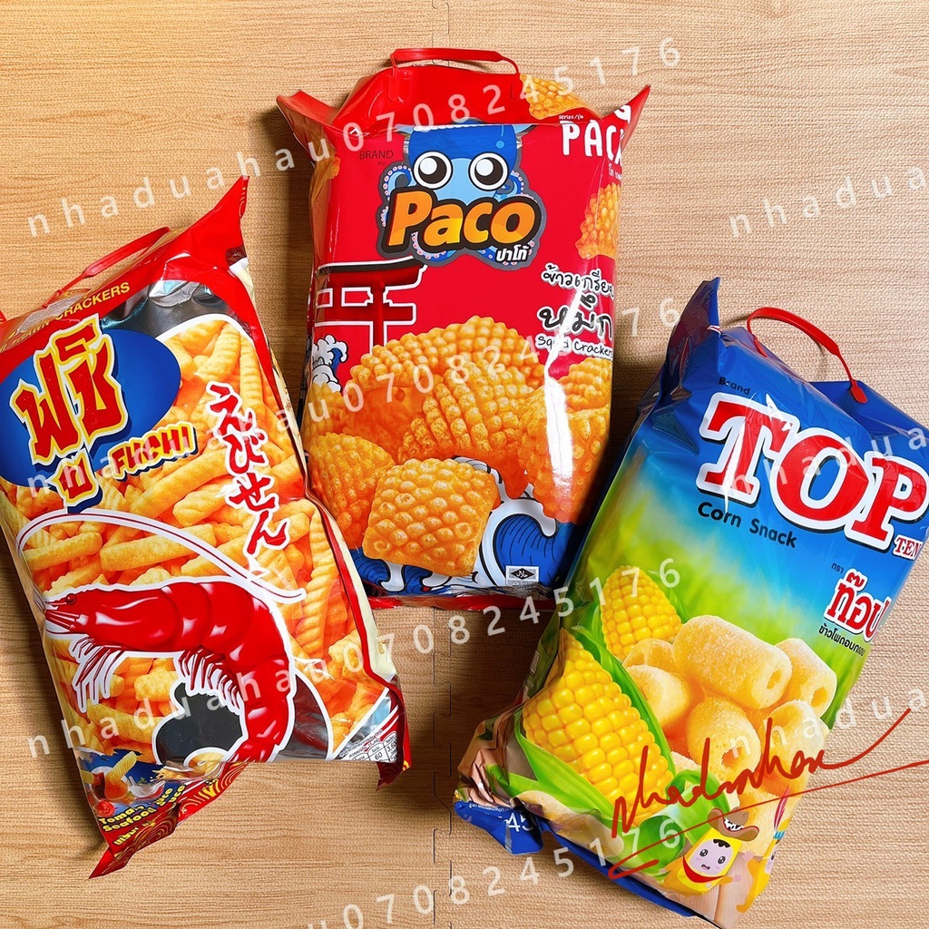 [Gói khổng lồ 6 gói nhỏ] Snack/ Bim Bim Tôm/ Mực/ Bắp Khổng Lồ Thái Lan ...