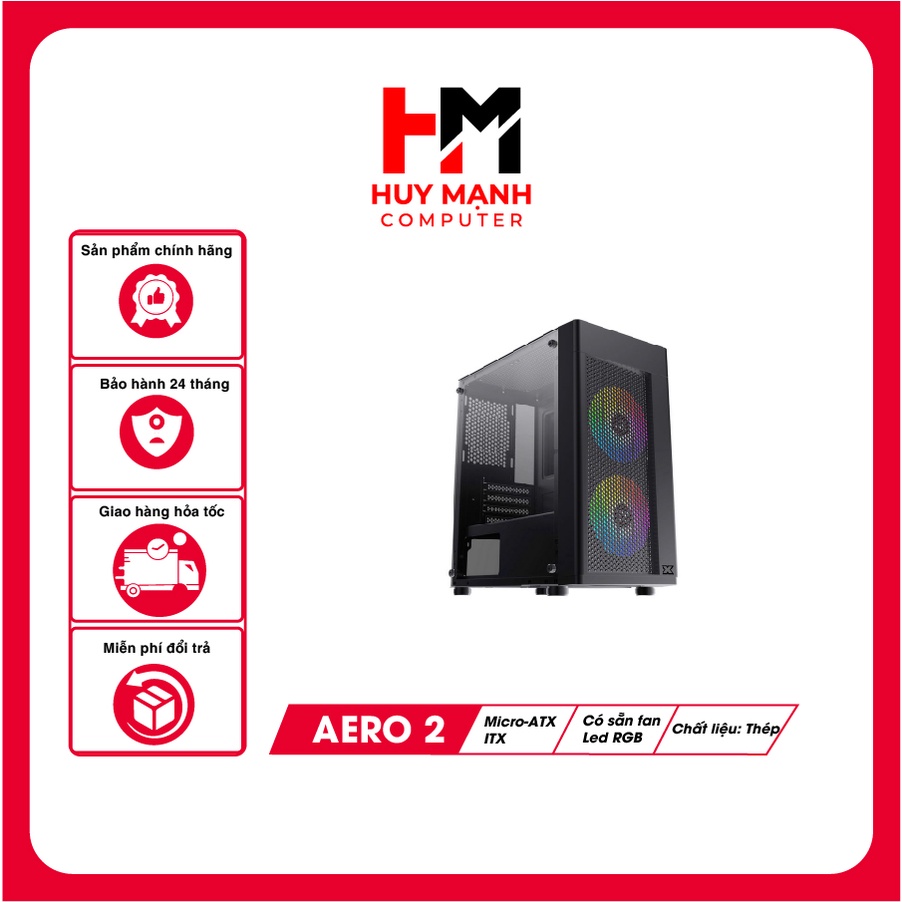 Vỏ máy tính Xigmatek AERO 2F Huy Mạnh Computer Vỏ case M-ATX ITX kèm sẵn fan Led RGB | Shopee ...