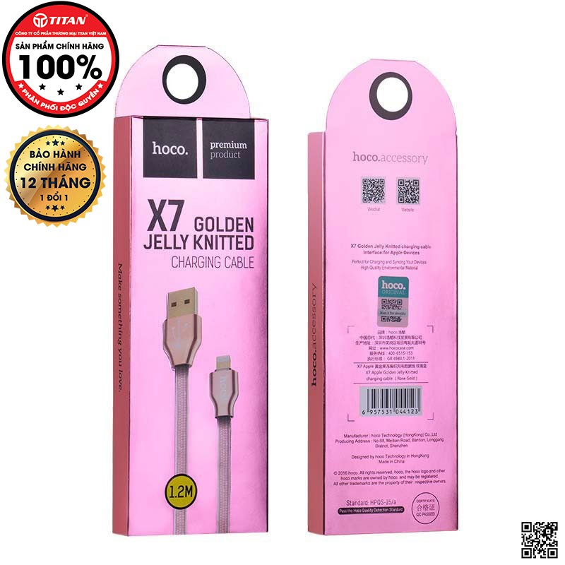Cáp Lightning Đầu Nhôm Dây Bọc Nhựa X7 - Hàng chính hãng HOCO | Shopee Việt Nam