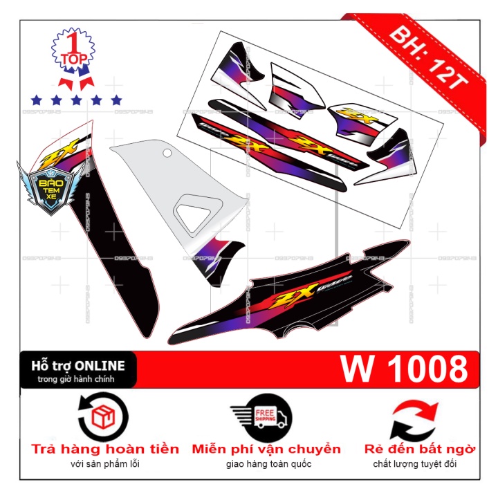 Tem rời dán xe chế wave zx 2016 - Bi Decal | Shopee Việt Nam