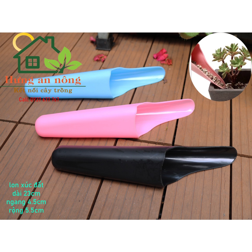Lon dài xúc đất bón phân nhựa PP hỗ trợ làm vườn, size 23x4.5x5.5cm ...