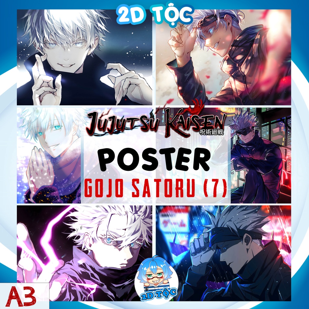 TRANH POSTER A3 GOJO SATORU (7) ANIME MANGA JUJUTSU KAISEN CHÚ THUẬT ...