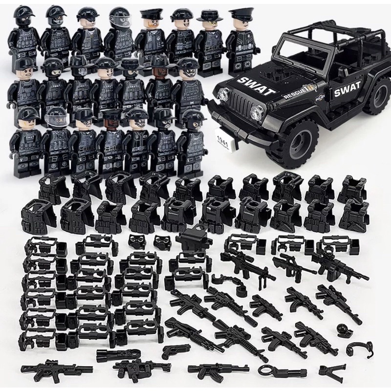 Bộ Đồ Chơi Lắp Ráp 24 Nhân Vật SWAT Đầy Đủ Phụ Kiện Kèm Theo 1 Xe SWAT ...