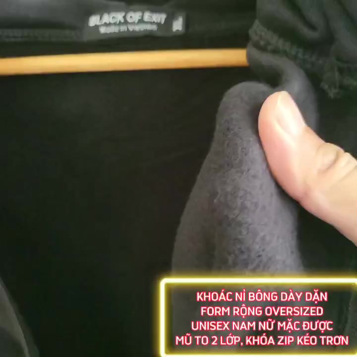 Áo Hoodie ZIP in ngực EXITBrand Khoác Nỉ Mũ Kéo Khóa BLACK OF EXIT Basic Nỉ Bông Unisex nam nữ ...