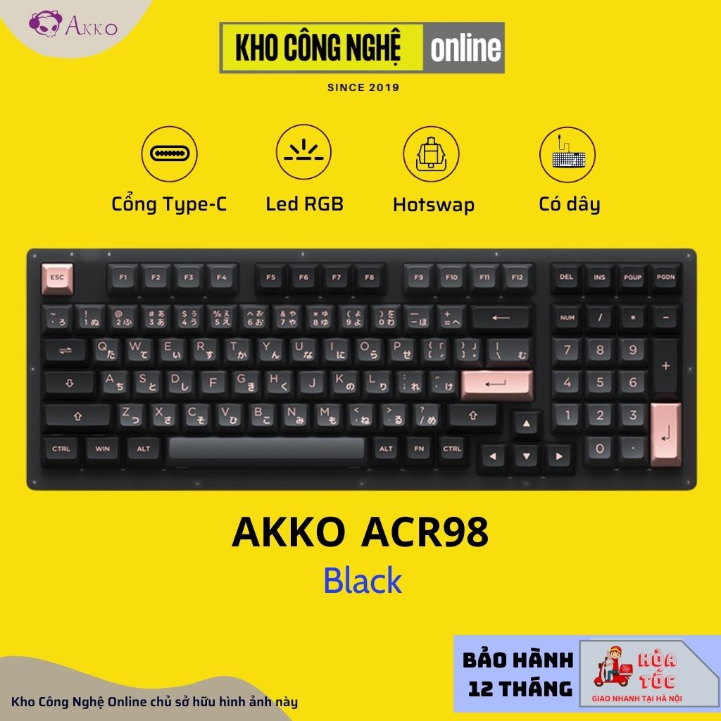 Bàn phím cơ AKKO ACR98 Black (Hotswap / RGB / AKKO CS sw Jelly Black ...
