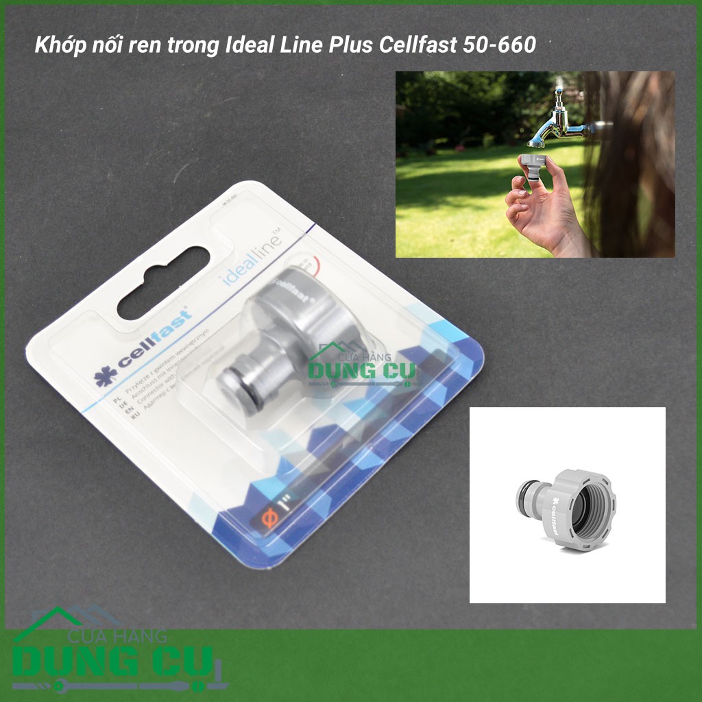 Cút nối nhanh nguồn nước ren trong nhập khẩu Cellfast Ideal Line 1 ...