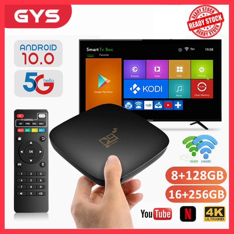 Thiết Bị Chuyển Đổi D9 TV Box 2.4G+5G Wifi 4K HD Android 10.0 Tivi Box ...