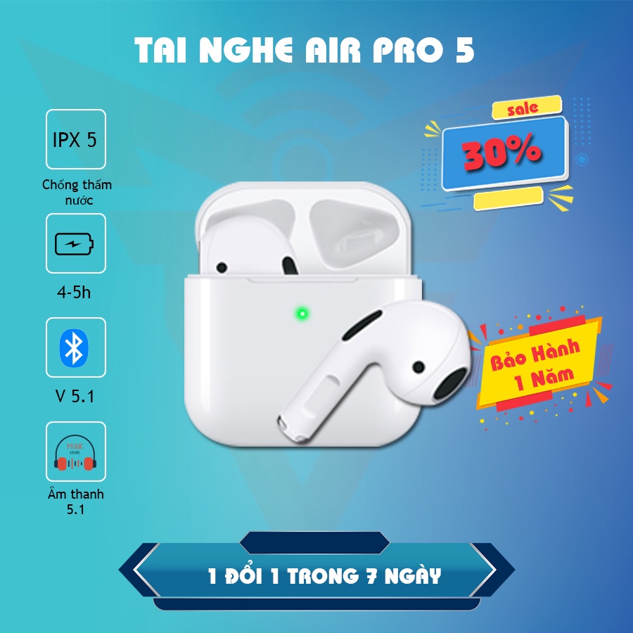 Tai Nghe Bluetooth Pro 5 Phiên Bản Full Option 2021 Cảm Ứng Vân Tay ...