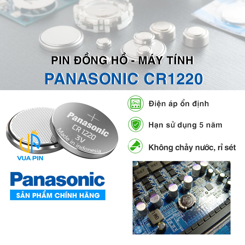Pin CR1220 chính hãng Panasonic - Dùng cho CMOS máy tính, camera ...