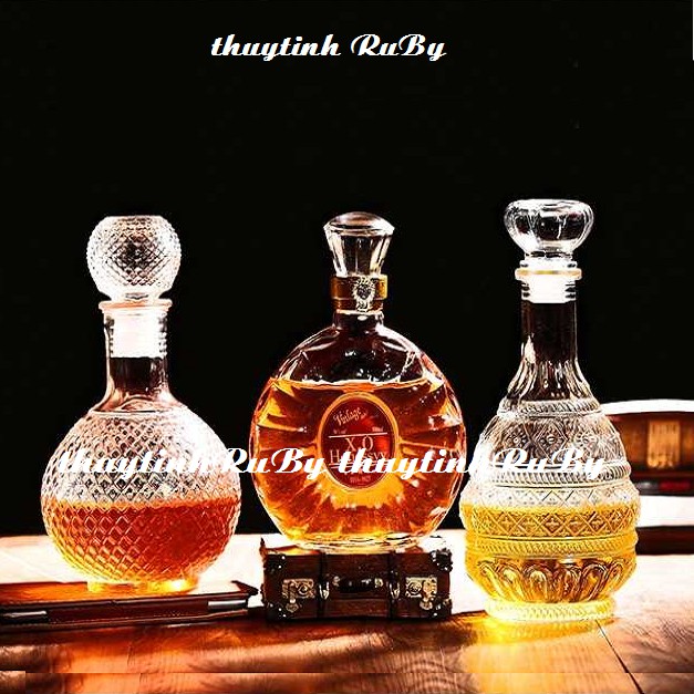 Combo 3 Bình Rượu Thủy Tinh 500Ml - 1000Ml, Vỏ Chai Ruou Xo | Shopee ...