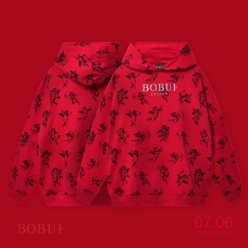 Áo Hoodie BOBUI ANGELS BOBUI LOGO REFLECTIVE HOODIE/ RED | Shopee Việt Nam