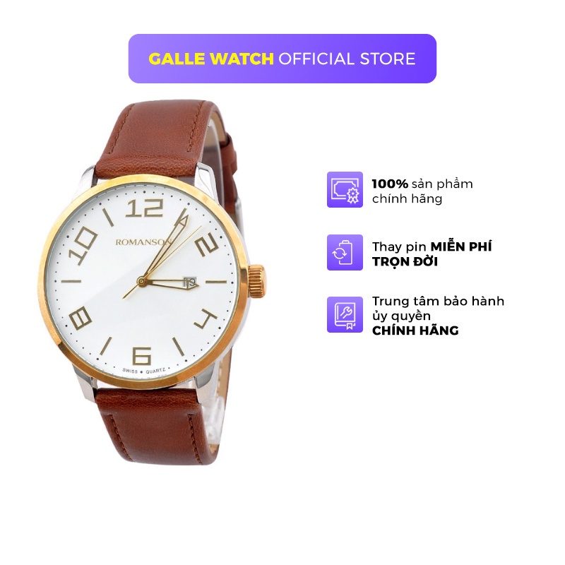 Đồng hồ Romanson Classic Men Watch TL8250BMCWH nam máy Thụy Sĩ, mặt ...