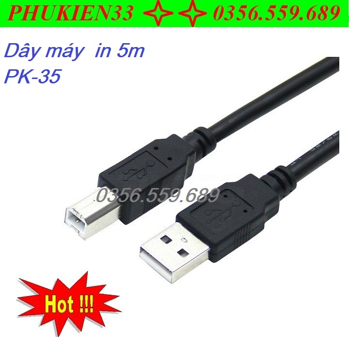Cáp Máy in 5m (2.0) Cáp máy in dài 5m màu đen PK-36 | Shopee Việt Nam