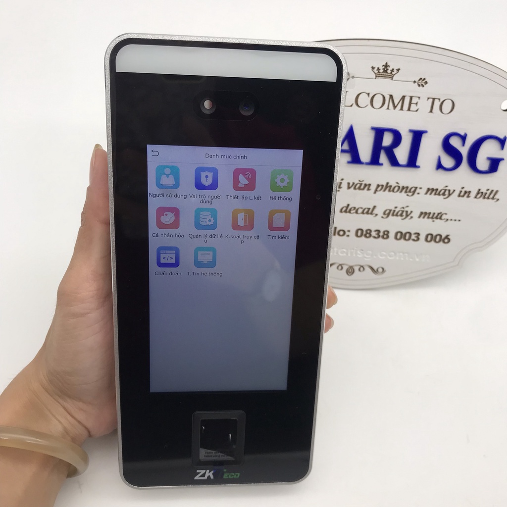 MÁY CHẤM CÔNG VÂN TAY, KHUÔN MẶT, LÒNG BÀN TAY ZKTECO SpeedFace V5L - P. | Shopee Việt Nam